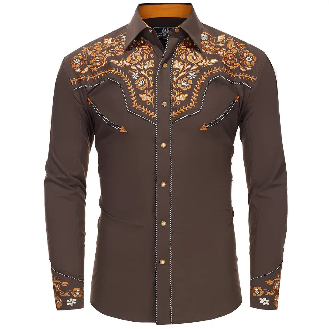 Chemise Western Homme Marron | Le Cowboy.com